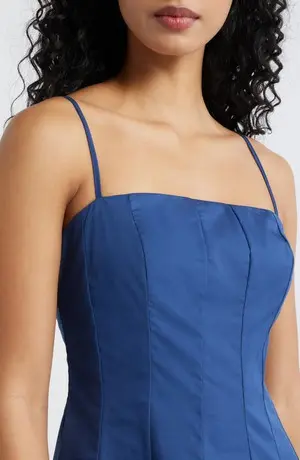 Lulus Blaise Cotton Blend Skater Mini Dress