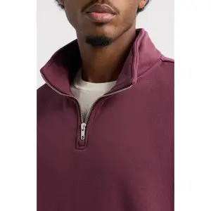 ELWOOD Oversize Core Quarter Zip Sweatshirt - Maroon