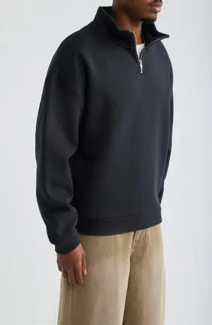 ELWOOD Oversize Core Quarter Zip Sweatshirt - Vintage Black