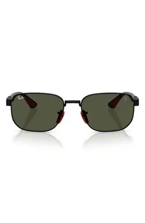 Ray-ban 59mm Ferrari Irregular Sunglasses - Matte Black/green