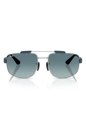 Ray-ban Gradient Square Sunglasses - Silver/blue Gradient Grey