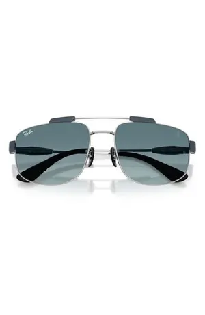 Ray-ban Gradient Square Sunglasses - Silver/blue Gradient Grey