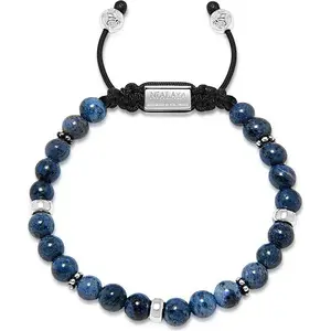 NIALAYA JEWELRY Beaded Bracelet With Silver Accents - Silver/blue