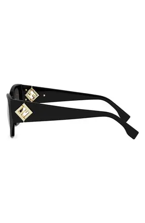 Fendi Cat Eye Sunglasses - Shiny Black/smoke