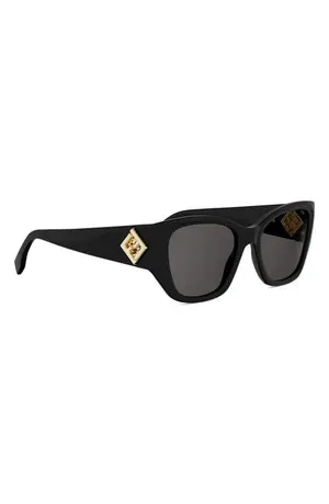 Fendi Cat Eye Sunglasses - Shiny Black/smoke