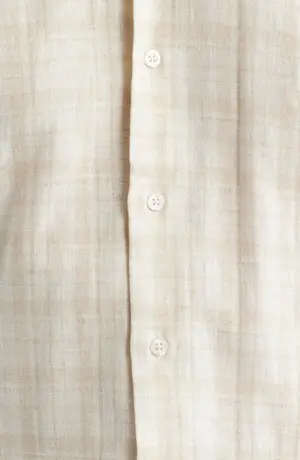 JACK VICTOR Edgemont Plaid Cotton & Linen Button-up Shirt