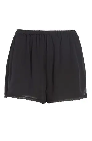 Posse Priscilla Lace Trim Silk Shorts - Black