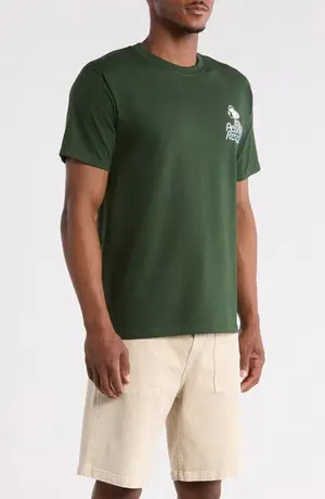 THE FORECAST AGENCY Peanuts® Records Cotton Graphic T-shirt