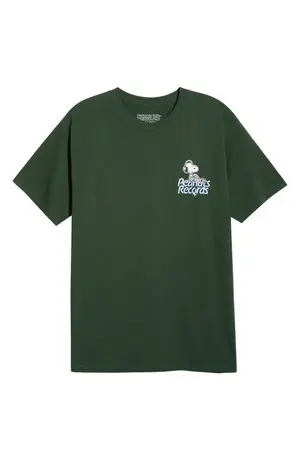 THE FORECAST AGENCY Peanuts® Records Cotton Graphic T-shirt