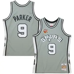 Mitchell & Ness Tony Parker San Antonio Spurs Hall Of Fame Class Of 2023 Throwback Swingman Jersey - Gray