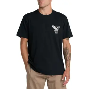 Rvca Soaring Cotton Graphic T-shirt - Black