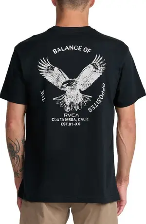 Rvca Soaring Cotton Graphic T-shirt - Black