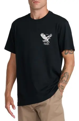 Rvca Soaring Cotton Graphic T-shirt - Black