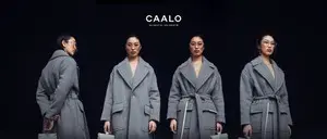 Caalo Sustainable Wool Down Coat With Belted Waist And Built-in Scarf