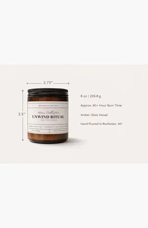 BROOKLYN NEUTRAL Unwind Ritual: Lavender Non-toxic Luxury Candle