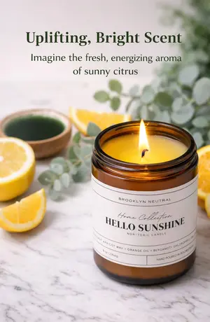 BROOKLYN NEUTRAL Hello Sunshine Citrus Luxury Non-toxic Candle