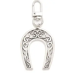 PETIT MOMENTS Horseshoe Charm Keychain - Silver