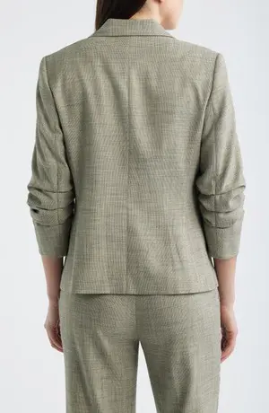 Anne Klein Scrunch Sleeve One-button Blazer
