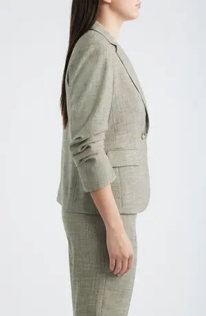 Anne Klein Scrunch Sleeve One-button Blazer