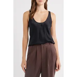 REFORMATION Sleeveless Silk Top - Black