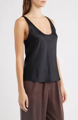 REFORMATION Sleeveless Silk Top - Black