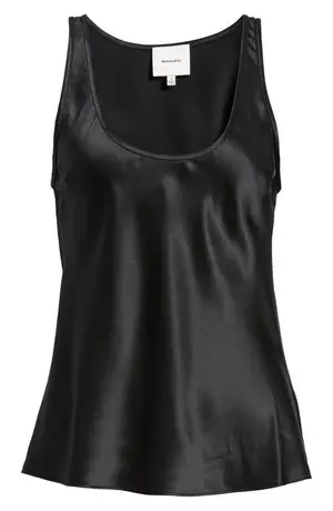 REFORMATION Sleeveless Silk Top - Black