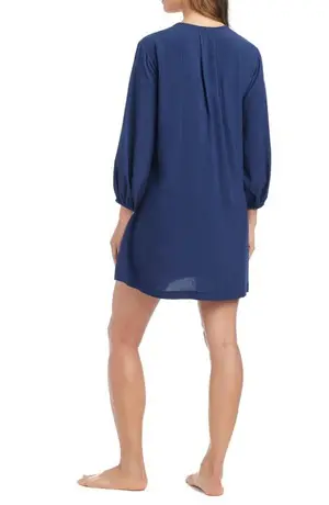 BLEU BY ROD BEATTIE Pleated Lace Trim Tunic - Midnight