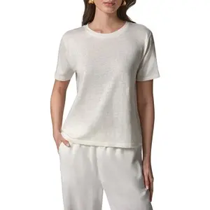 Donna Karan New York Linen Blend T-shirt - Cream