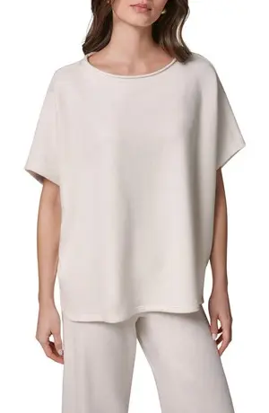 Donna Karan New York Donna Karan New York Cotton French Terry T-Shirt Cream