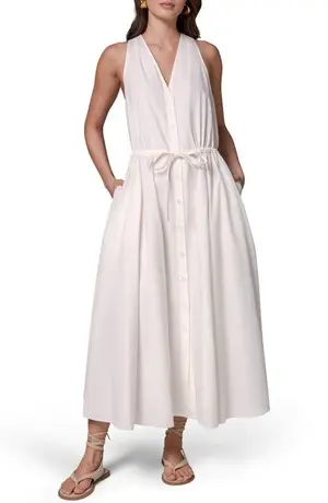 DONNA KARAN NEW YORK Donna Karan New York Stretch Poplin Button-Front Maxi Dress