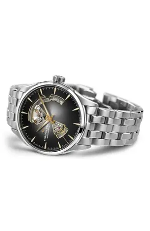 Hamilton Jazzmaster Open Heart Bracelet Watch - Black