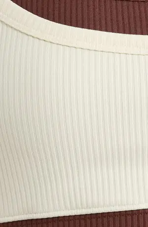 Year Of Ours Layered Rib Sports Bra - Shell/chocolate