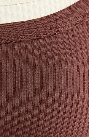 Year Of Ours Layered Rib Sports Bra - Chocolate/shell