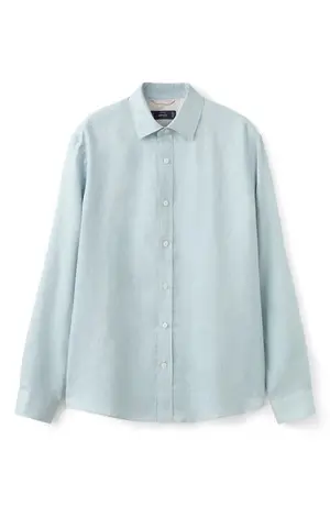 Mango X Casper Ruud Regular Fit Linen Button-up Shirt - China Blue