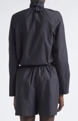 LEMAIRE Ascot Cotton & Silk Top - Squid Ink