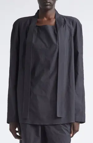 LEMAIRE Ascot Cotton & Silk Top - Squid Ink