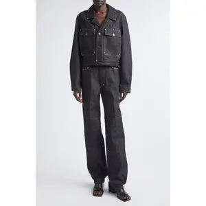 LEMAIRE Studded High Waist Straight Leg Jeans