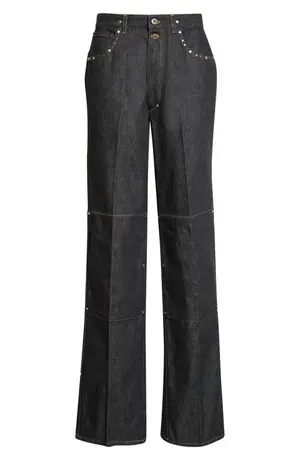 LEMAIRE Studded High Waist Straight Leg Jeans
