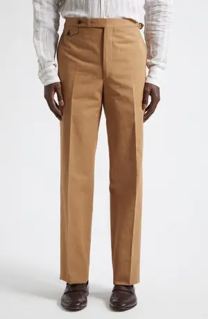 J. MUESER Waverly Tapered Sueded Cotton & Linen Suit