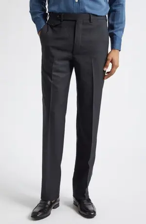 J. MUESER Waverly High Twist Virgin Wool Trousers - Dnu/charcoal