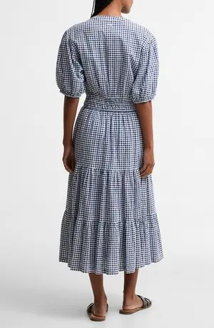 Barbour Ashwell Check Print Midi Dress