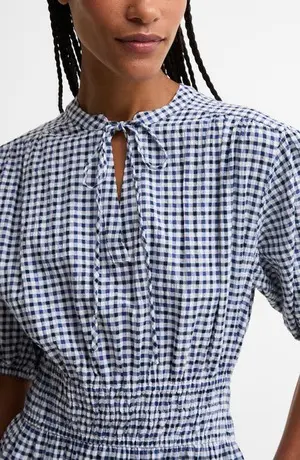 Barbour Ashwell Check Print Midi Dress