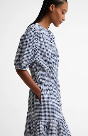 Barbour Ashwell Check Print Midi Dress