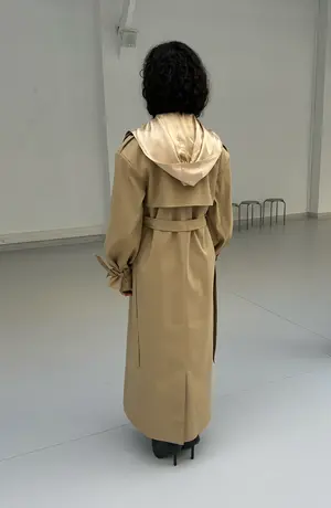 SAEMDI Aurora Trench Coat With Silky Scarf