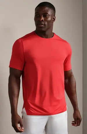 RHONE Endure Crewneck Short Sleeve Performance T-shirt - Cabana Red