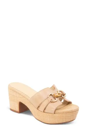 CHOCOLAT BLU Gianna Platform Slide Sandal - Sand Leather