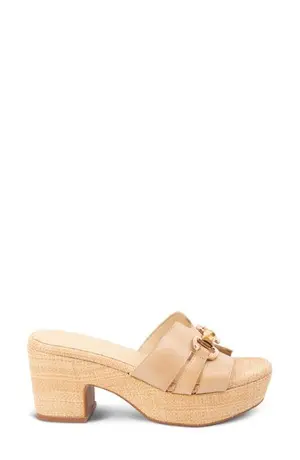 CHOCOLAT BLU Gianna Platform Slide Sandal - Sand Leather