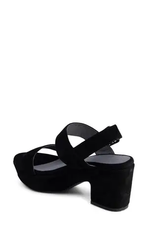CHOCOLAT BLU Gardina Slingback Platform Sandal - Black Suede