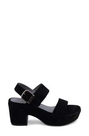 CHOCOLAT BLU Gardina Slingback Platform Sandal - Black Suede