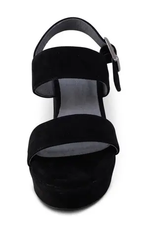 CHOCOLAT BLU Gardina Slingback Platform Sandal - Black Suede